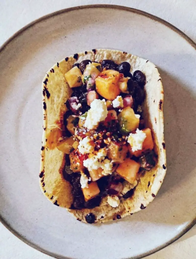 Vegan Hot Honey Peach Tacos Recipe